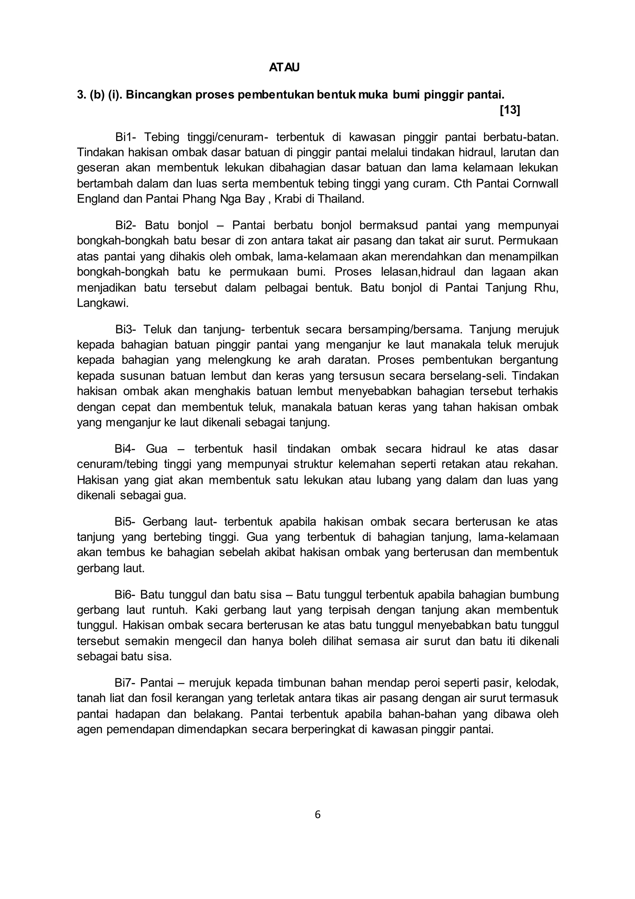 Skema Pemarkahan Percubaan Geografi Semester 1 STPM 2019 - Kedah | DOCX