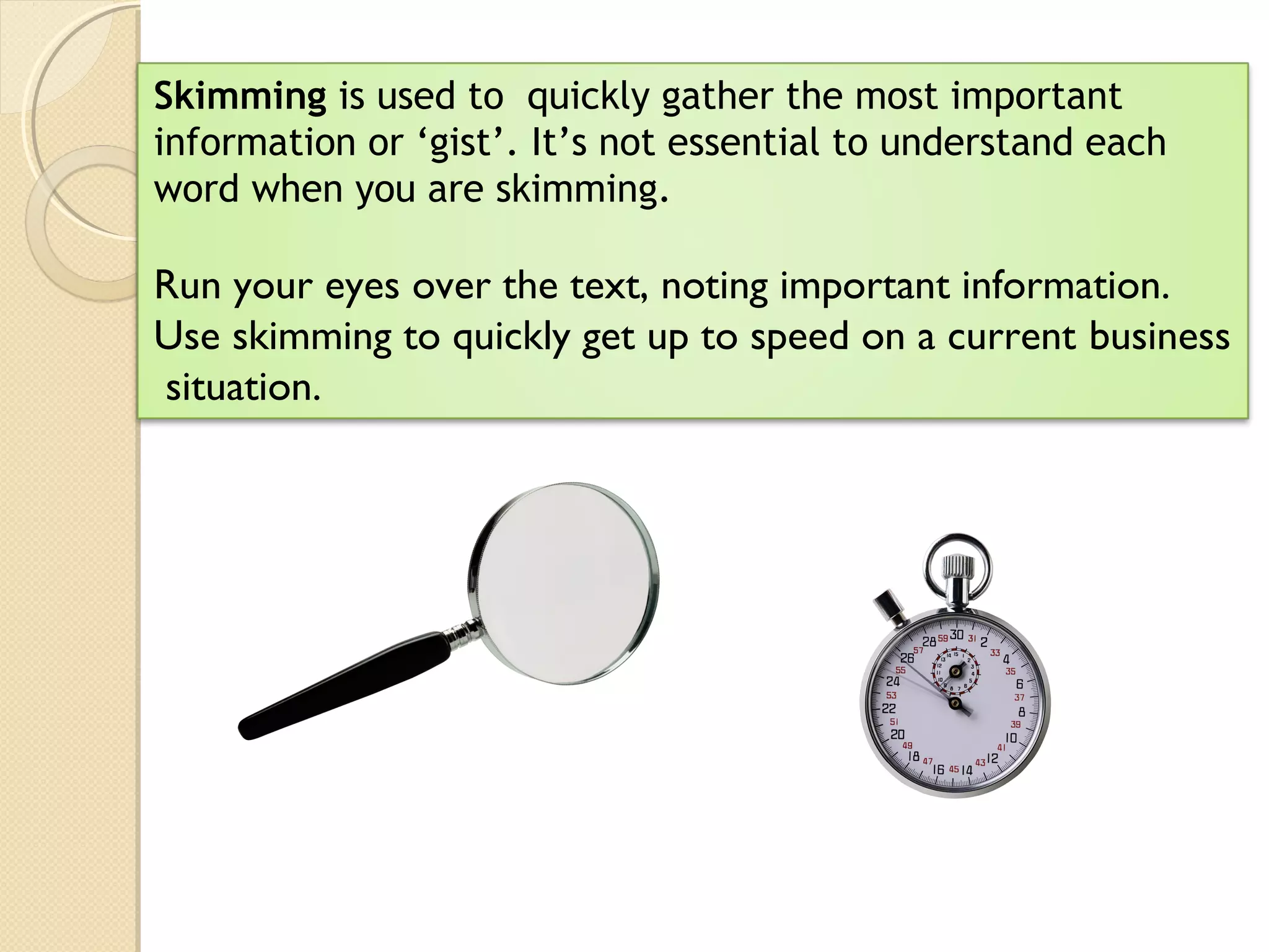 Skimming and Scanning | PPT