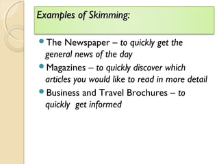 Skimming and Scanning | PPT