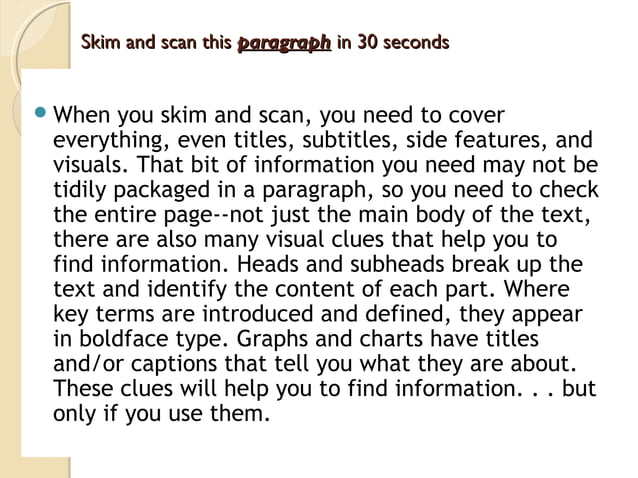 Skimming and Scanning | PPT | Internet for Beginners | Internet