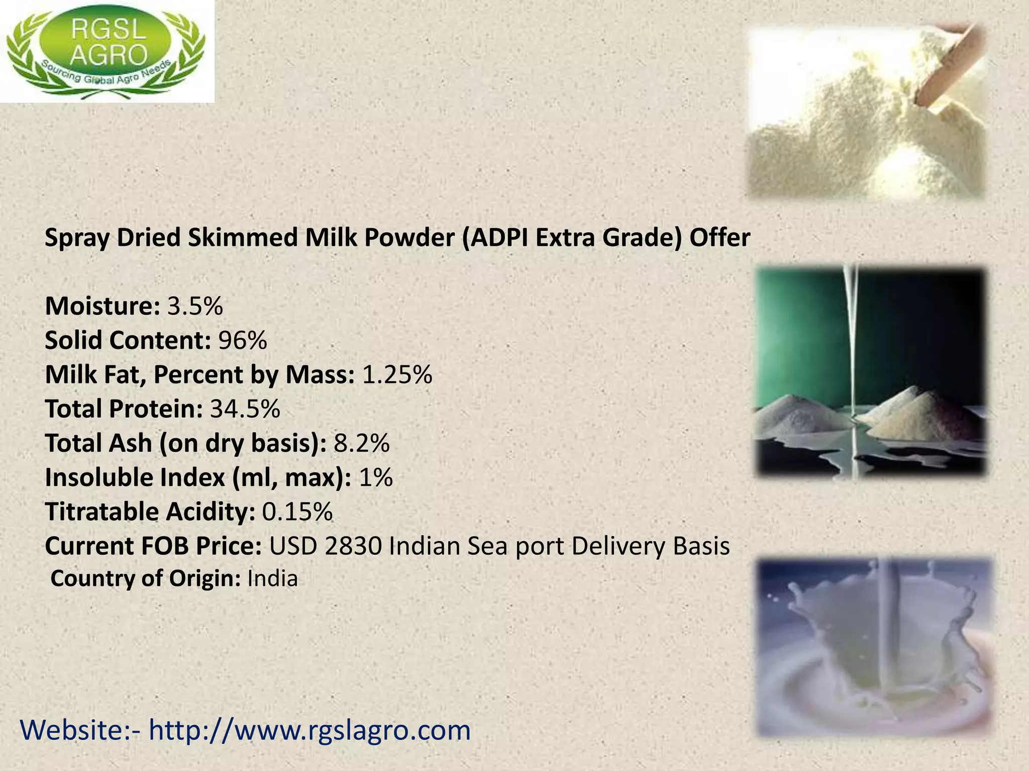Indian Skimmed Skimmed milk powder | PPTX