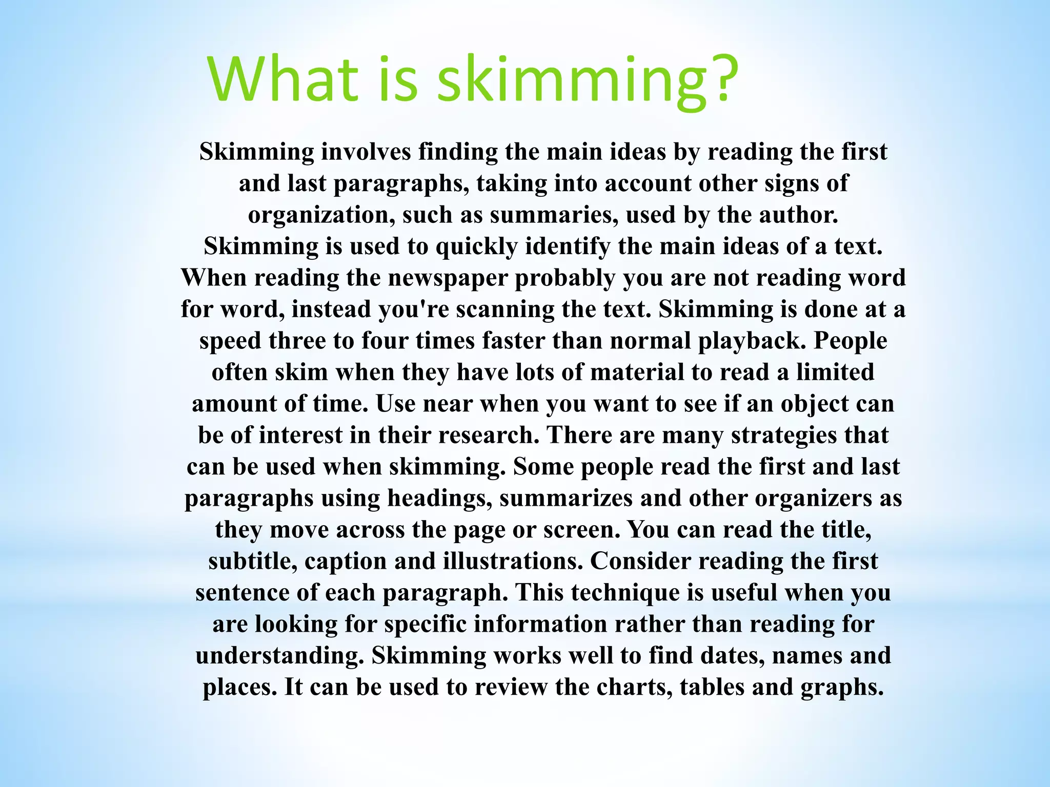 Skimming | PPT