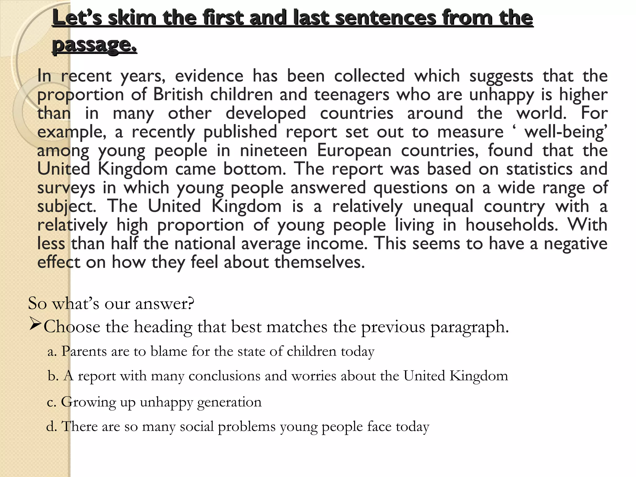 Skimming and scanning | PPT