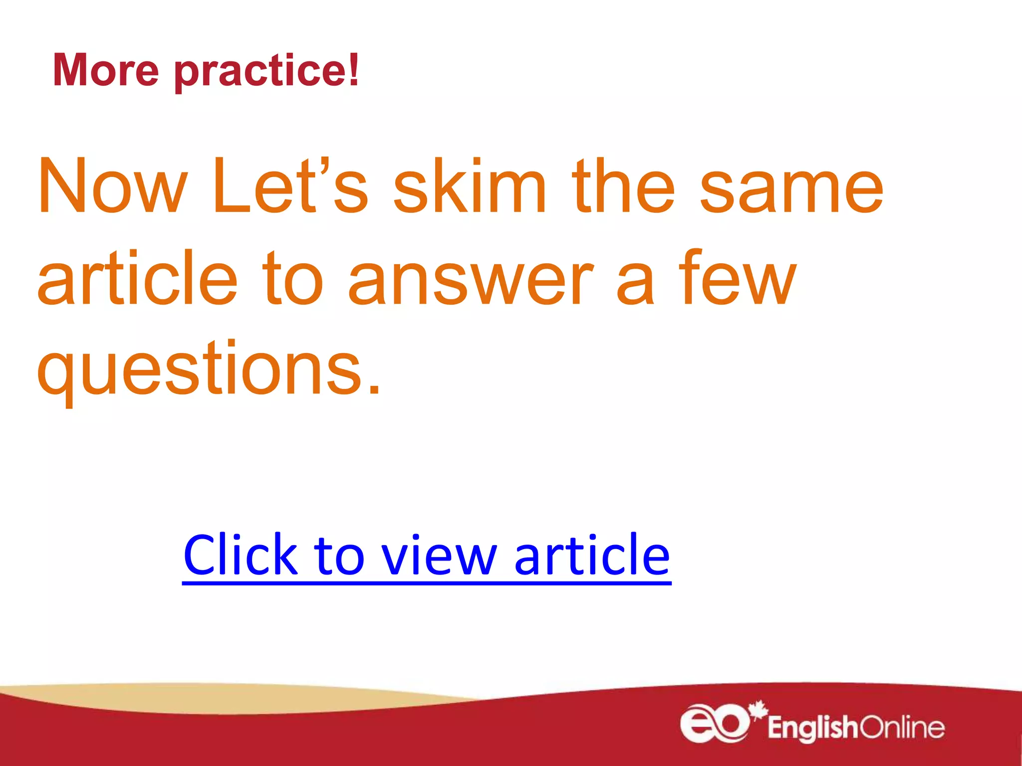 Skimming and scanning | PPTX