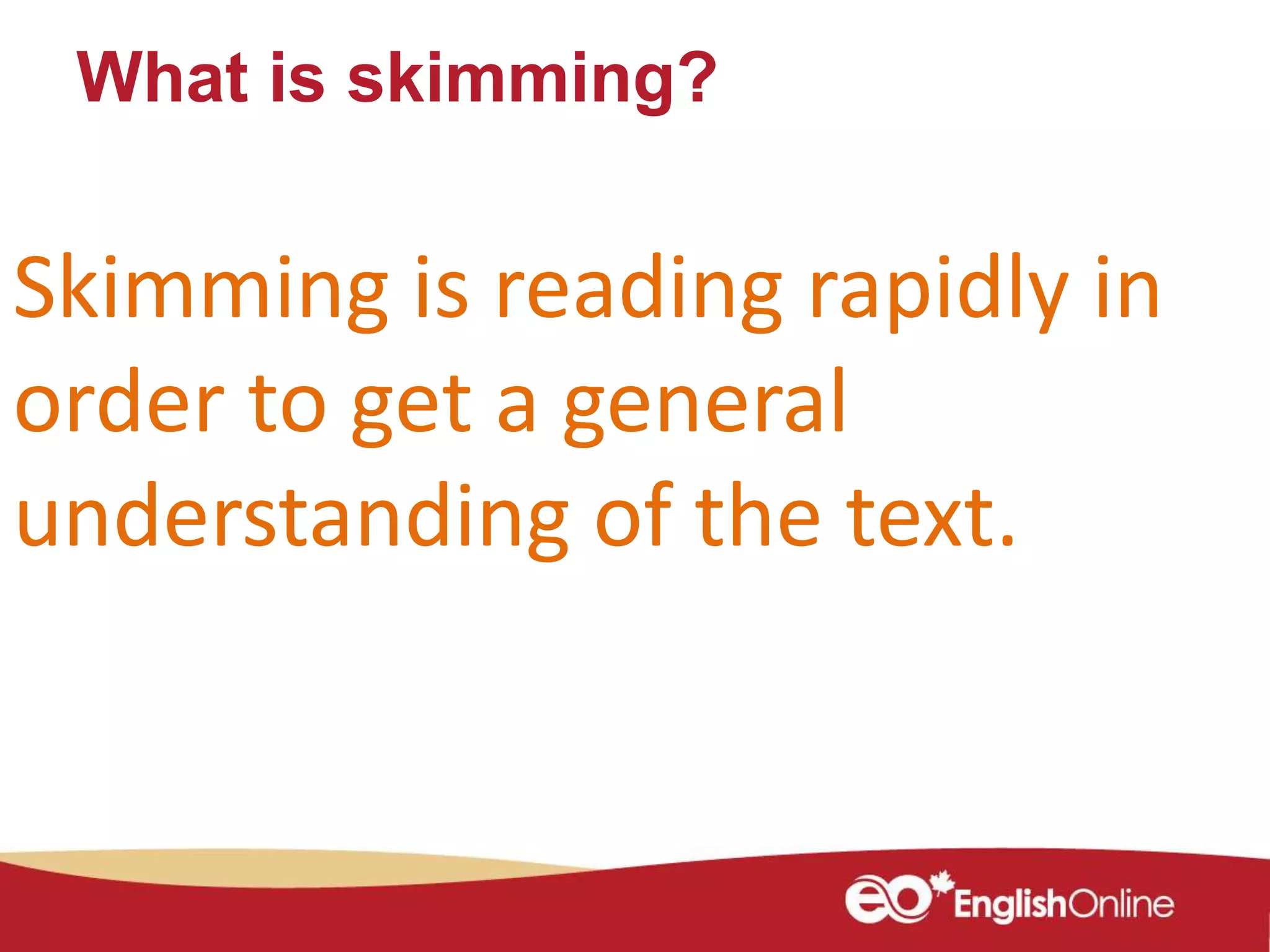 Skimming and scanning | PPTX