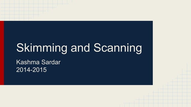 Skimming and scanning powerpoint | PPTX