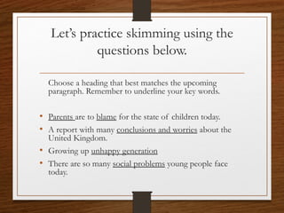 Skimming & Scanning | PPT