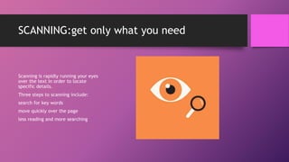 Skimming scanning | PPTX