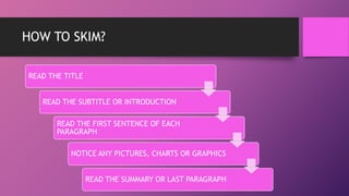 Skimming scanning | PPT