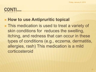 DRUGS USED IN SKIN | PPTX