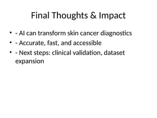 Skin Cancer detection AI Thesis Presentation | PPTX