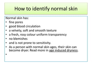 Skin care / Skin types / CTM / Skin tips | PPTX