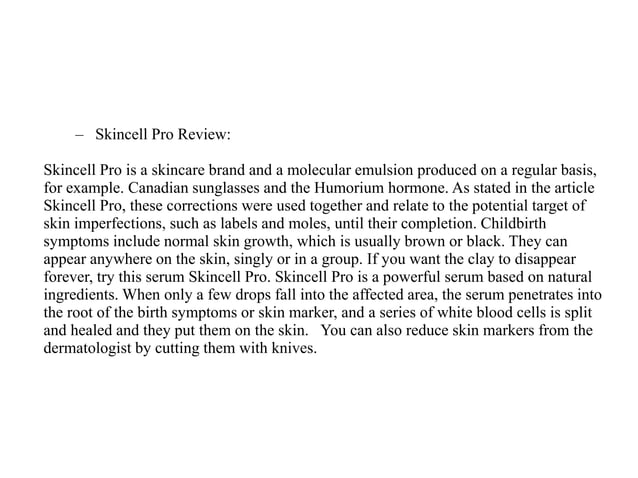 Skincell pro review | PPT | Skin and Dermatology | Diseases and Conditions