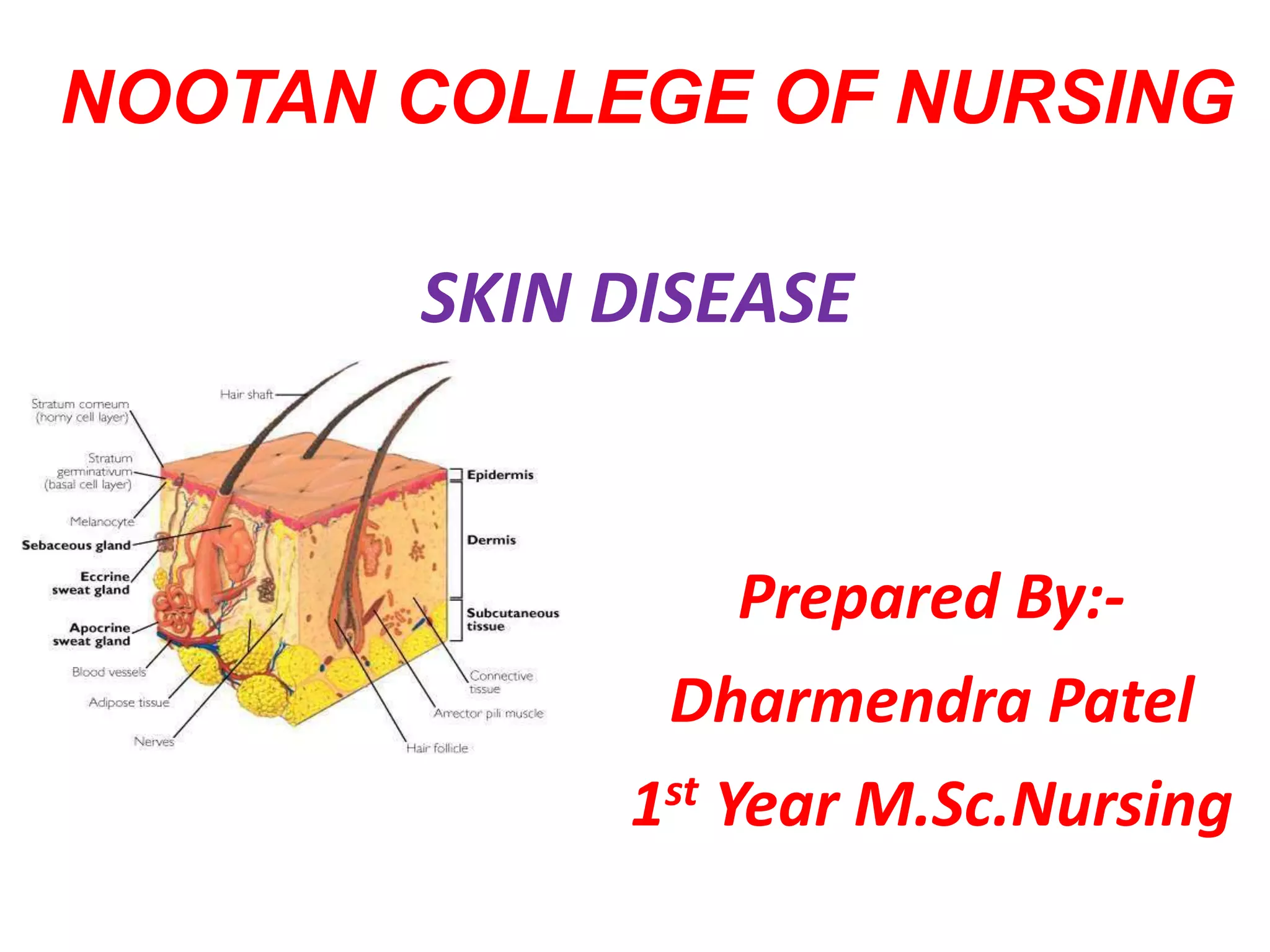 Skin disease ppt for nursing student | PPTX
