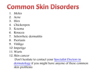 Skin disorders and their treatment | PPTX | Skin and Dermatology ...