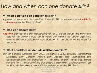 Skin donation awareness presentation new by Dr. Sunil Keswani, National ...