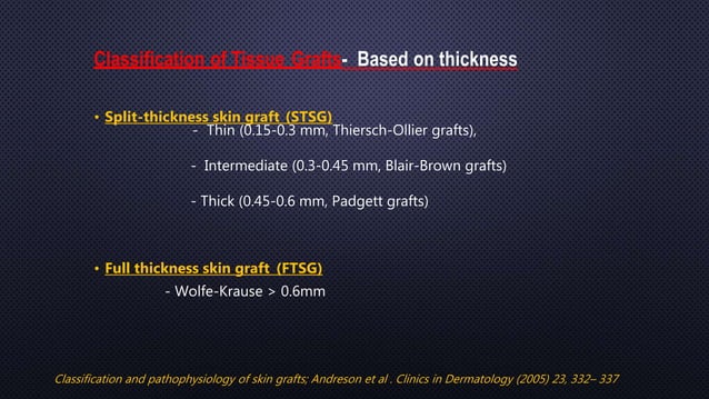 Skin grafts in oral and maxillofacial surgery | PPTX | Skin and ...