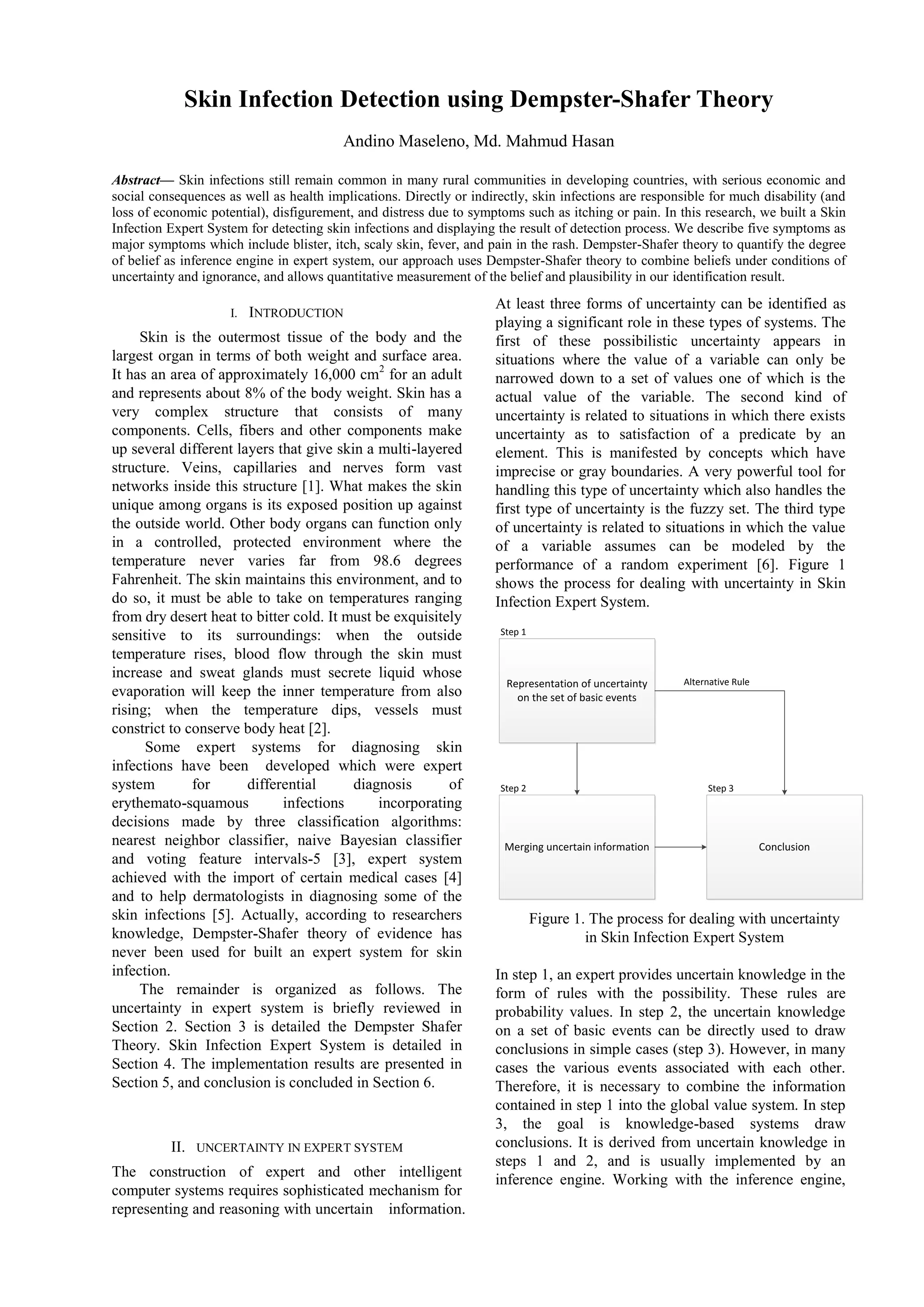 Skin Infection Detection using Dempster-Shafer Theory | PDF