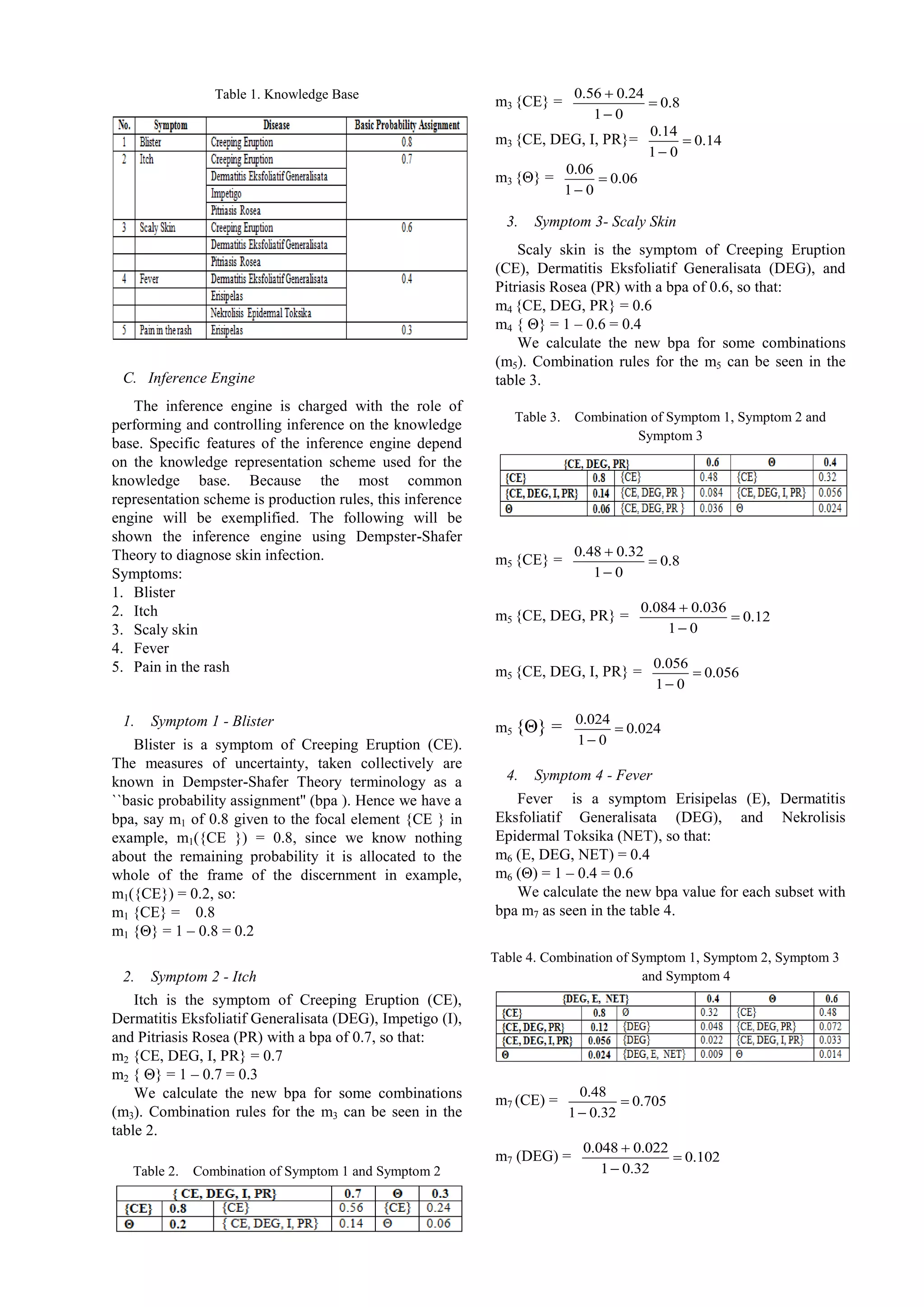 Skin Infection Detection using Dempster-Shafer Theory | PDF