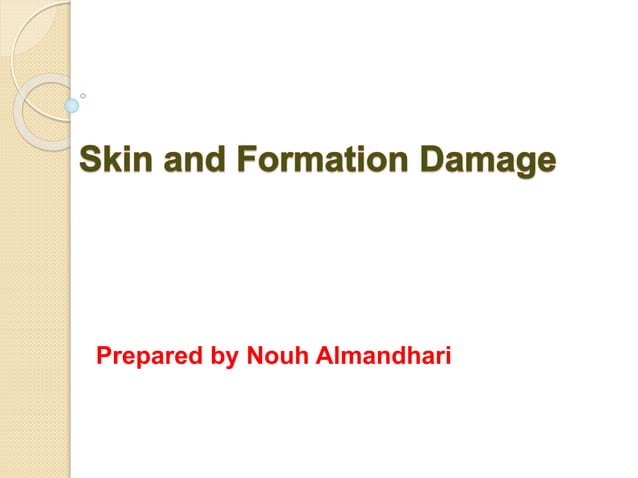 Skin Factor and Formation Damage | PPTX