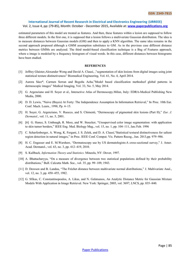 Skin Lesion Segmentation Using TDLS Algorithm and Pattern Identification | PDF