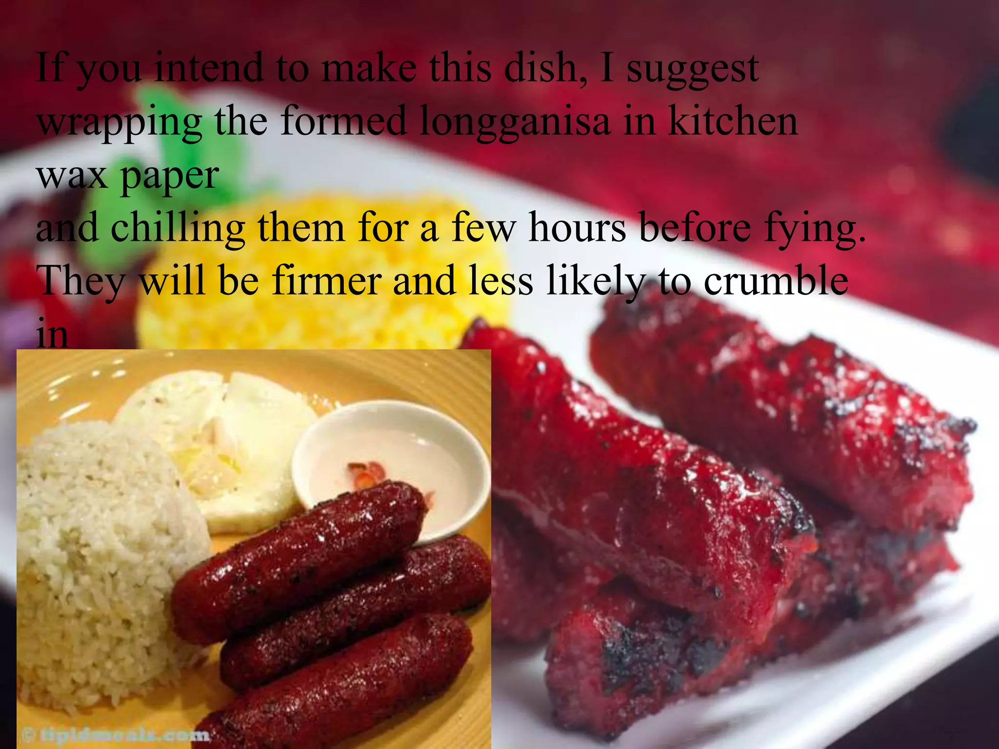 Skinless longganisa making | PPTX