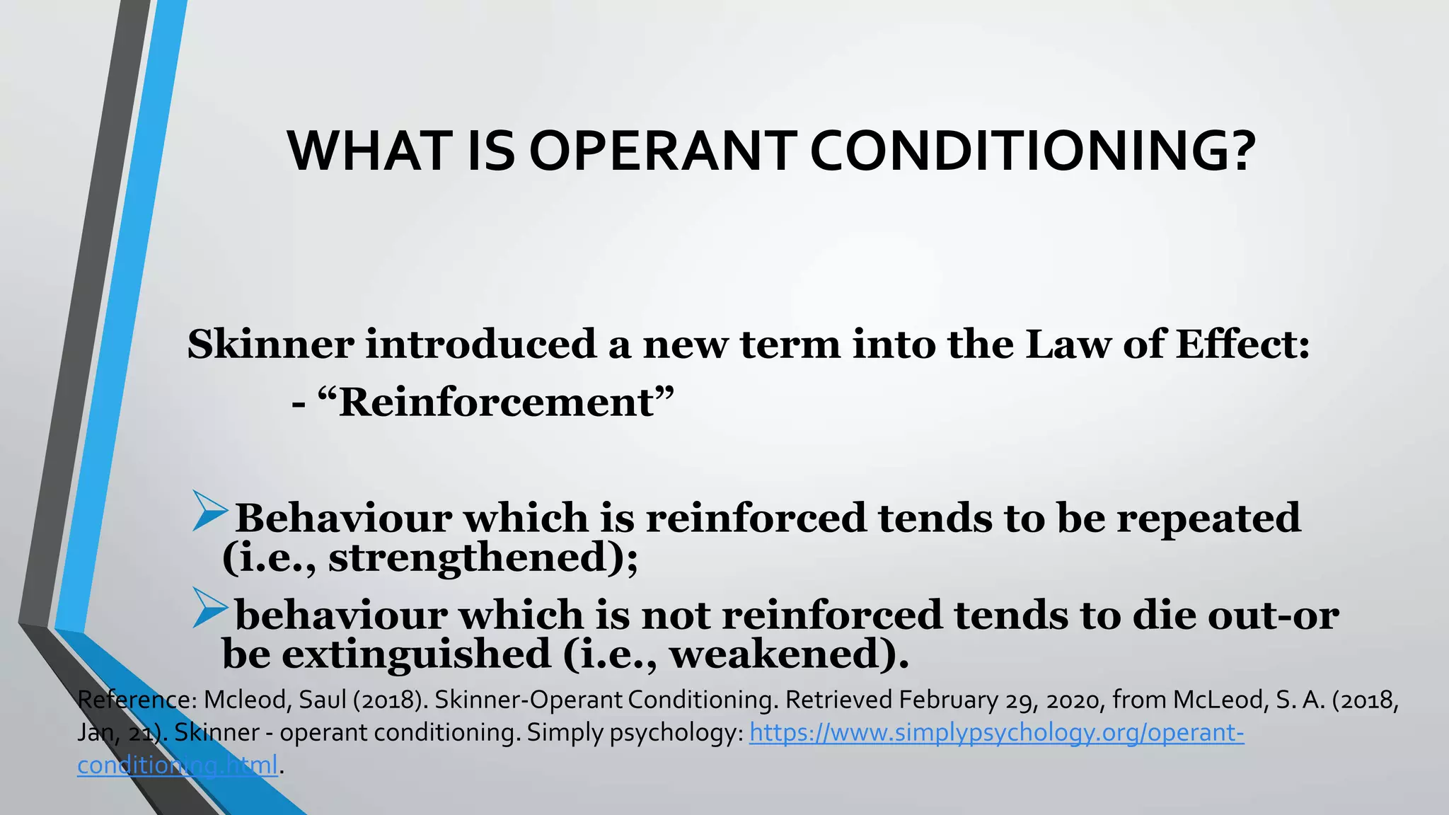 OPERANT CONDITIONING - SKINNER | PPTX