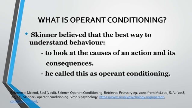 OPERANT CONDITIONING - SKINNER | PPTX