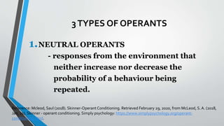 OPERANT CONDITIONING - SKINNER | PPTX