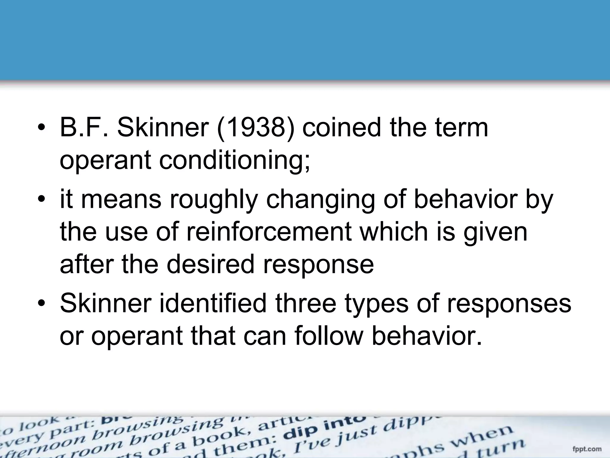 Skinner learning theory | PPTX