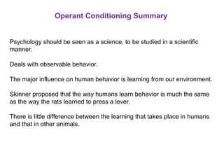 Skinner operant conditioning | PPT