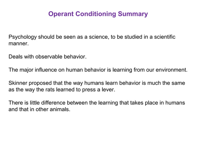 Skinner operant conditioning | PPT