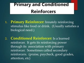 Operant Conditioning : Behavioral theory (B.F.SKINNER THEORY) | PPTX