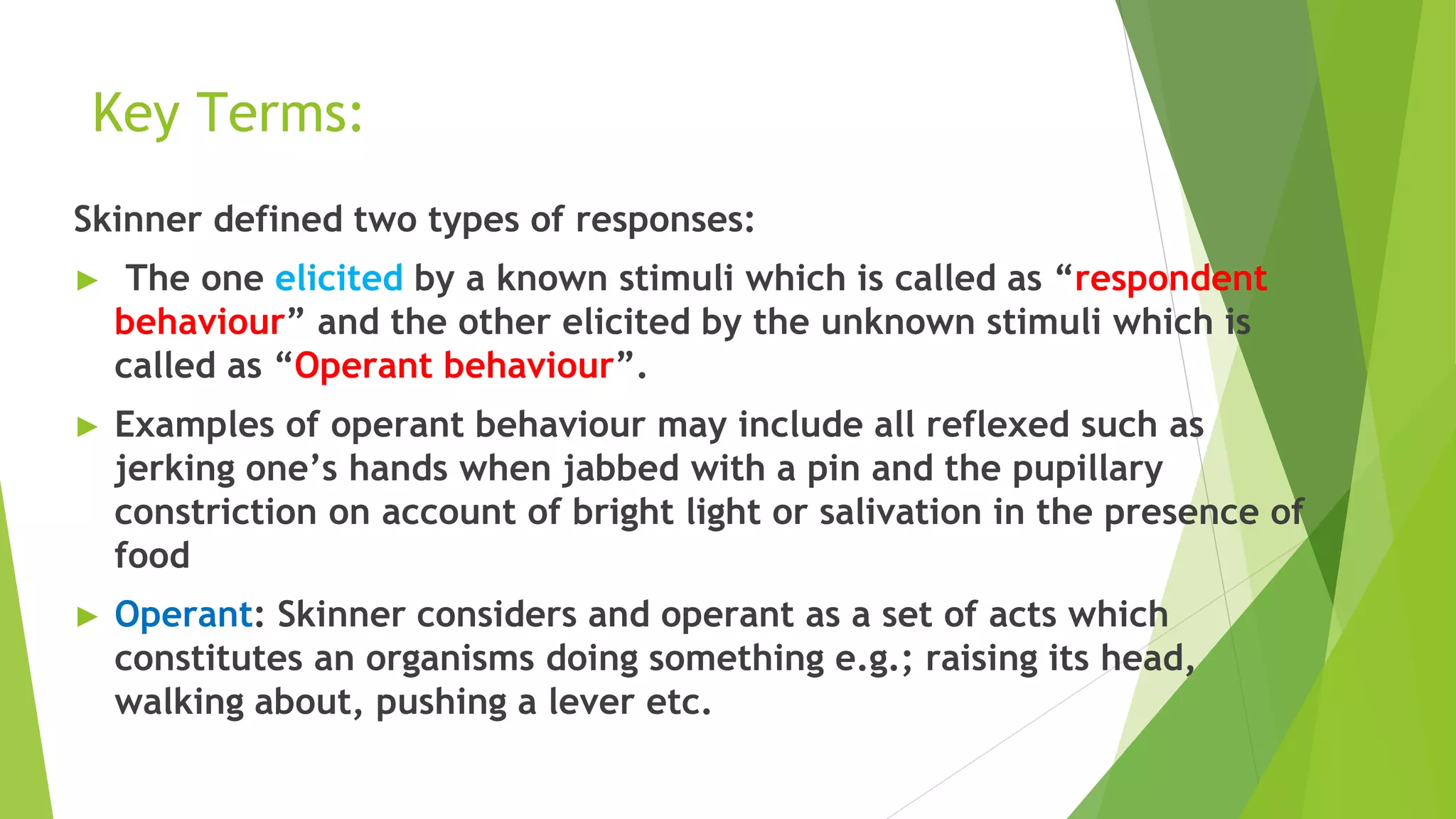 Skinner's Operant Conditioning Theory | PPTX