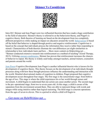 Skinner Vs Cognitivism | PDF