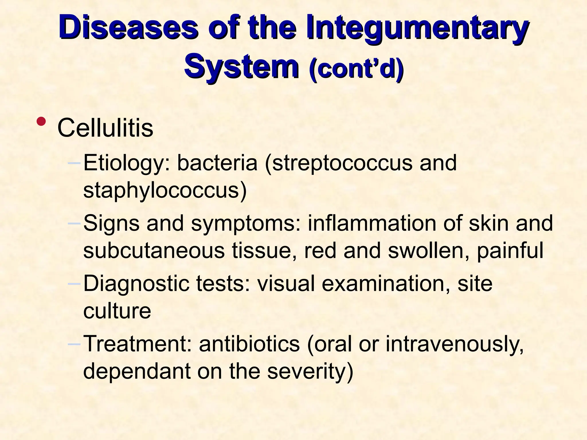 Skin Pathology (Disease of the Integumentary System) | PPT