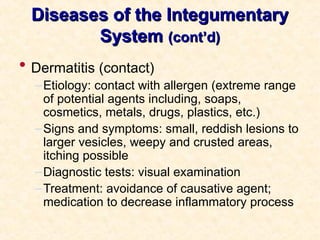 Skin Pathology (Disease of the Integumentary System) | PPT
