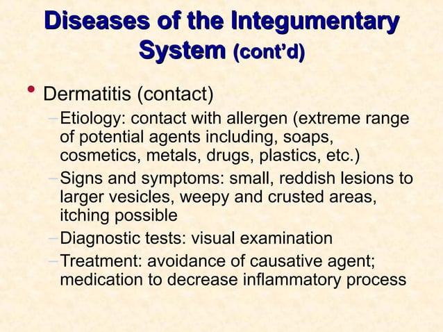 Skin Pathology (Disease of the Integumentary System) | PPT