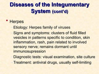 Skin Pathology (Disease of the Integumentary System) | PPT