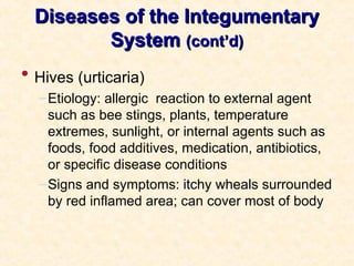 Skin Pathology (Disease of the Integumentary System) | PPT