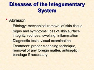 Skin Pathology (Disease of the Integumentary System) | PPT