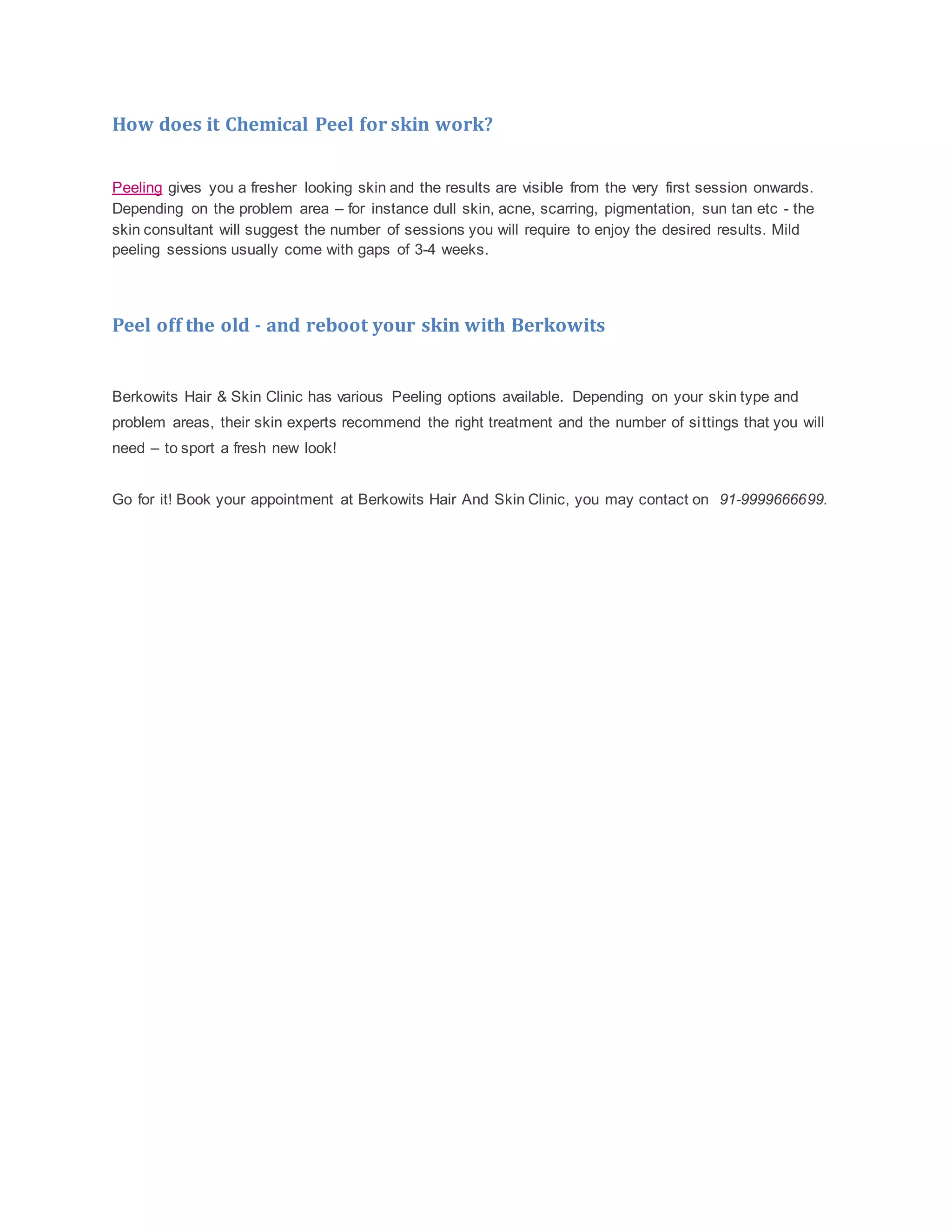 Complete Guide Of Skin Peeling Treatment For Skin | DOCX