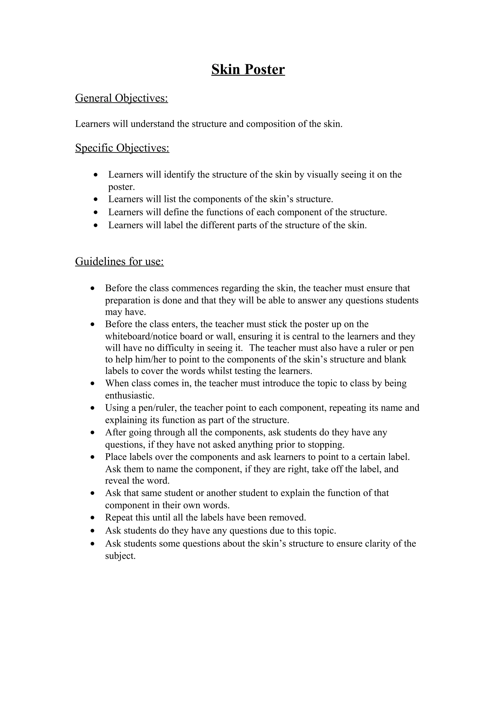 Skin poster guidelines | DOC