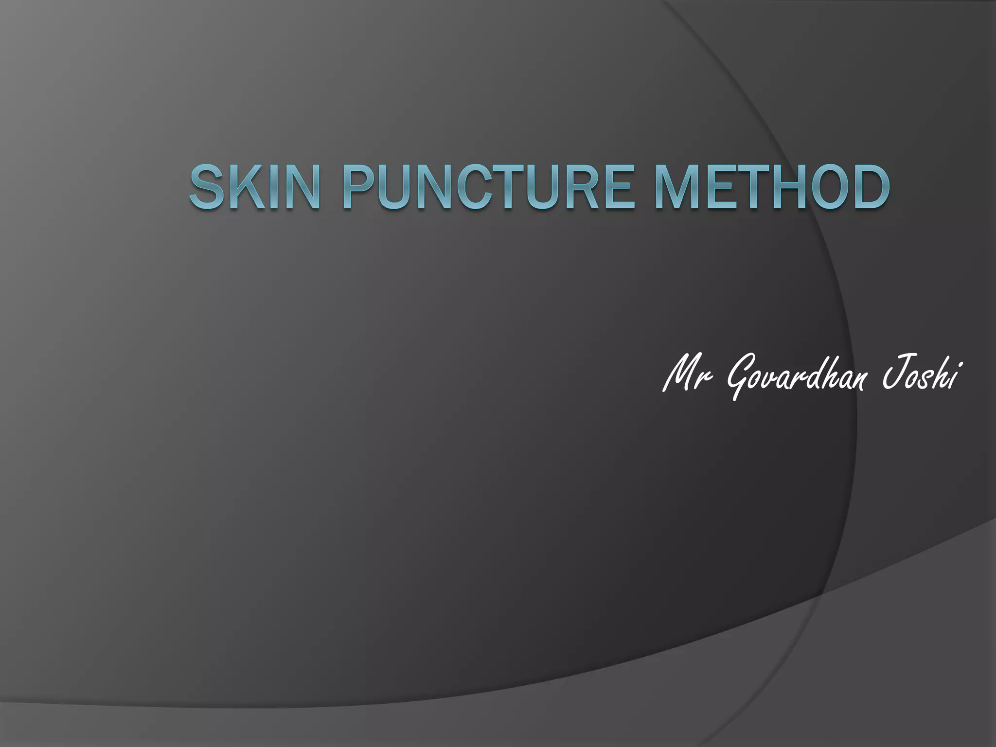 Skin puncture method | PDF