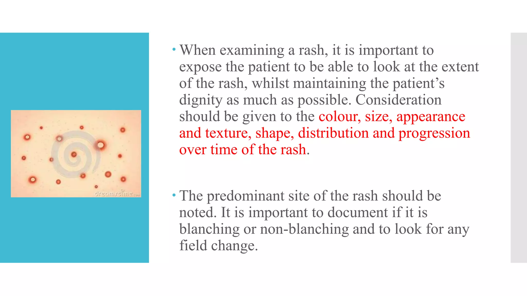 Skin rashes red flag symptoms | PPTX