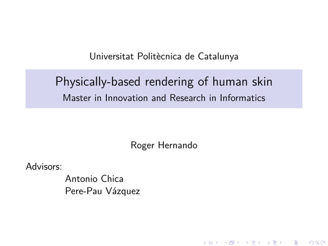 Physically based skin rendering | PPT