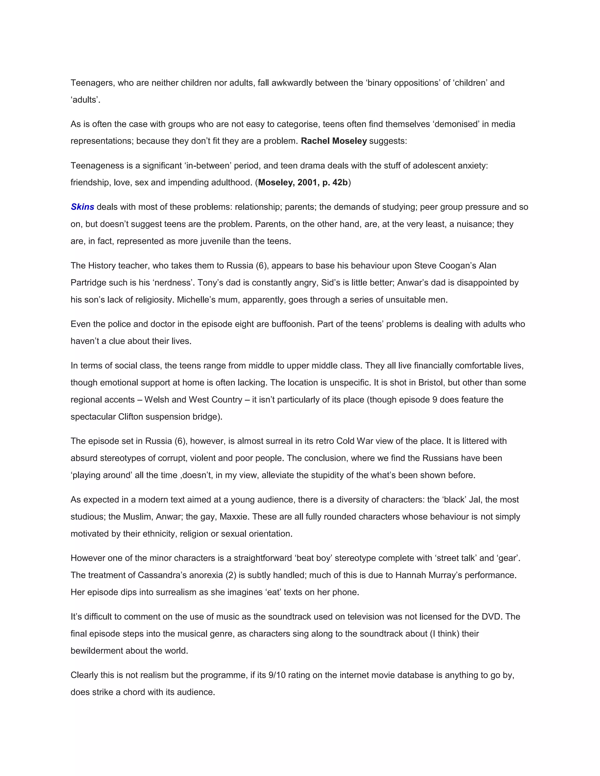 Skins analysis | DOCX