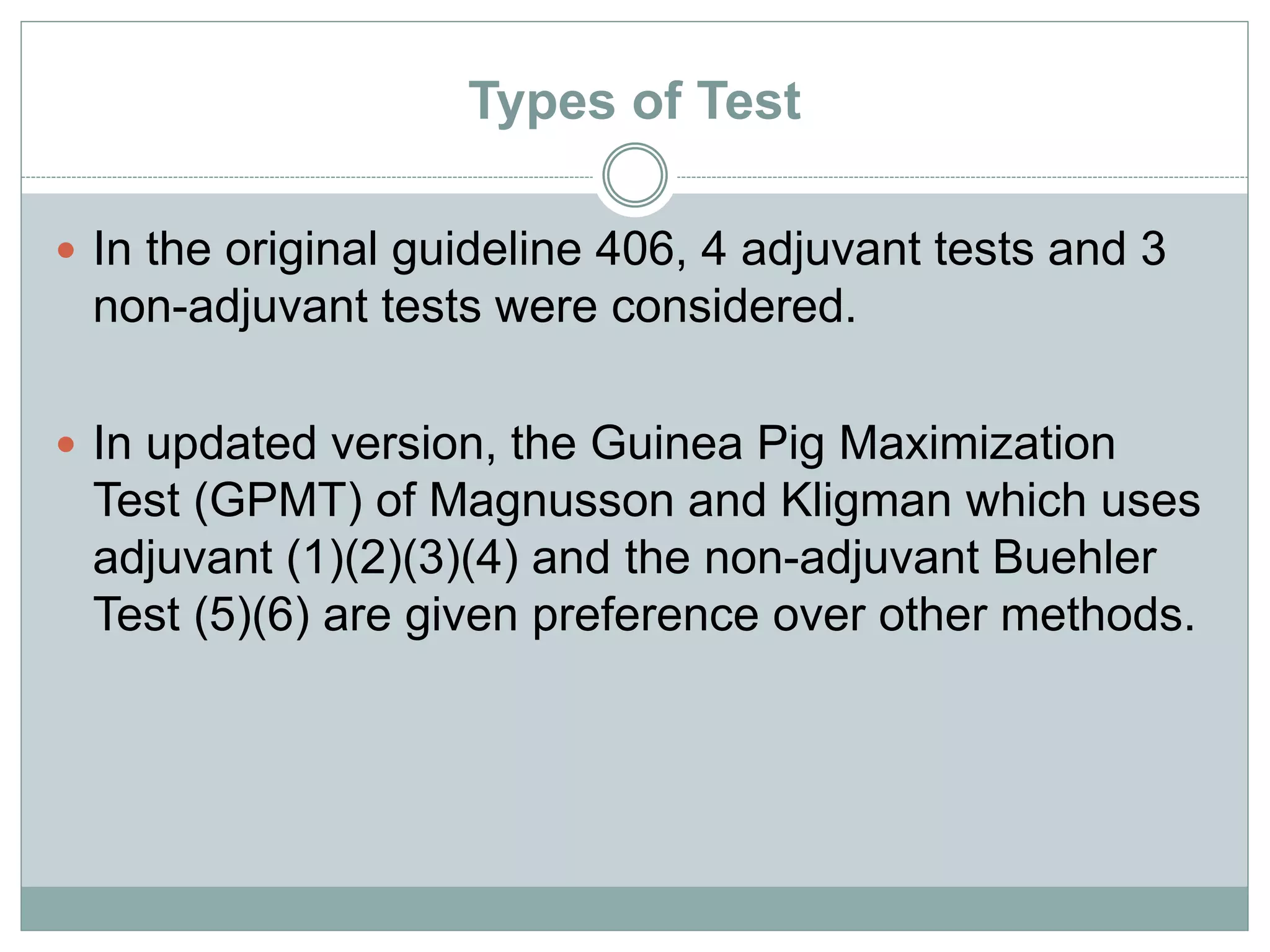 Skin Sensitization Test Oecd 406 Ppt