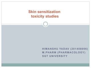 Skin sensitization test (oecd 406) | PPTX