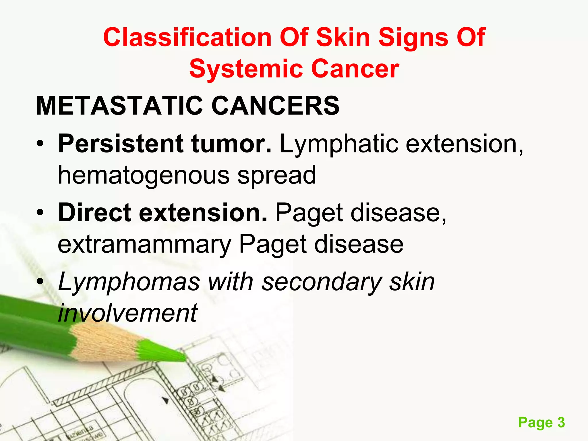 Skin Signs Of Systemic Cancers | PPT